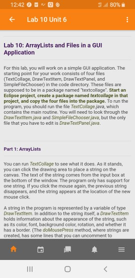 Solved 12:42 4 al 80% Lab 10 Unit 6 Lab 10: ArrayLists and | Chegg.com
