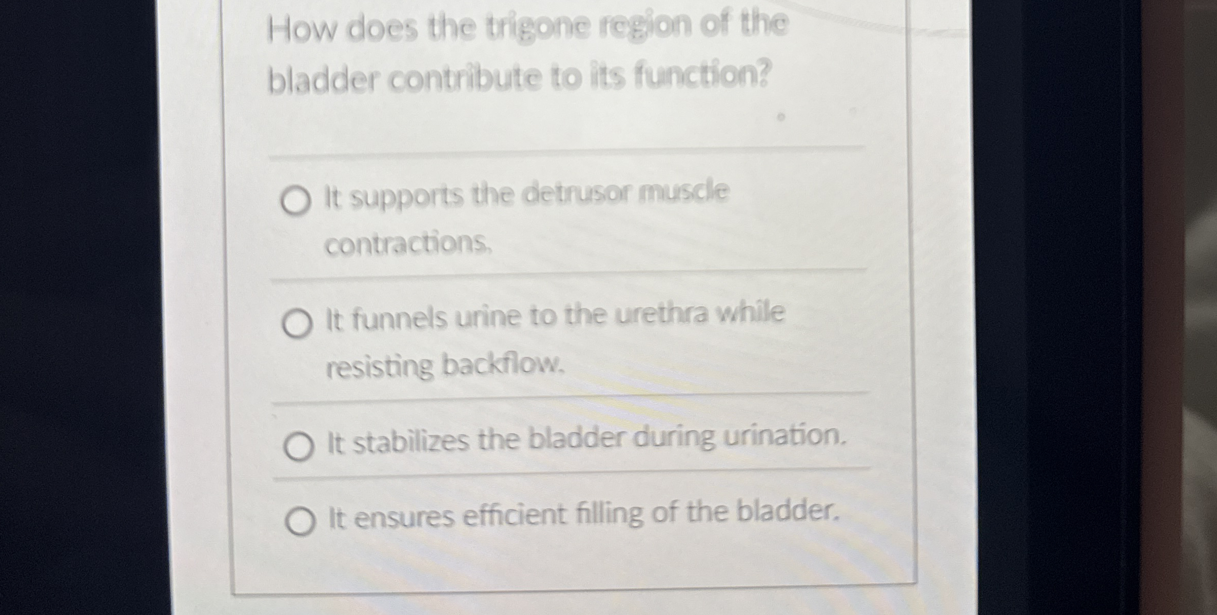 Solved How does the trigone region of the bladder contribute | Chegg.com