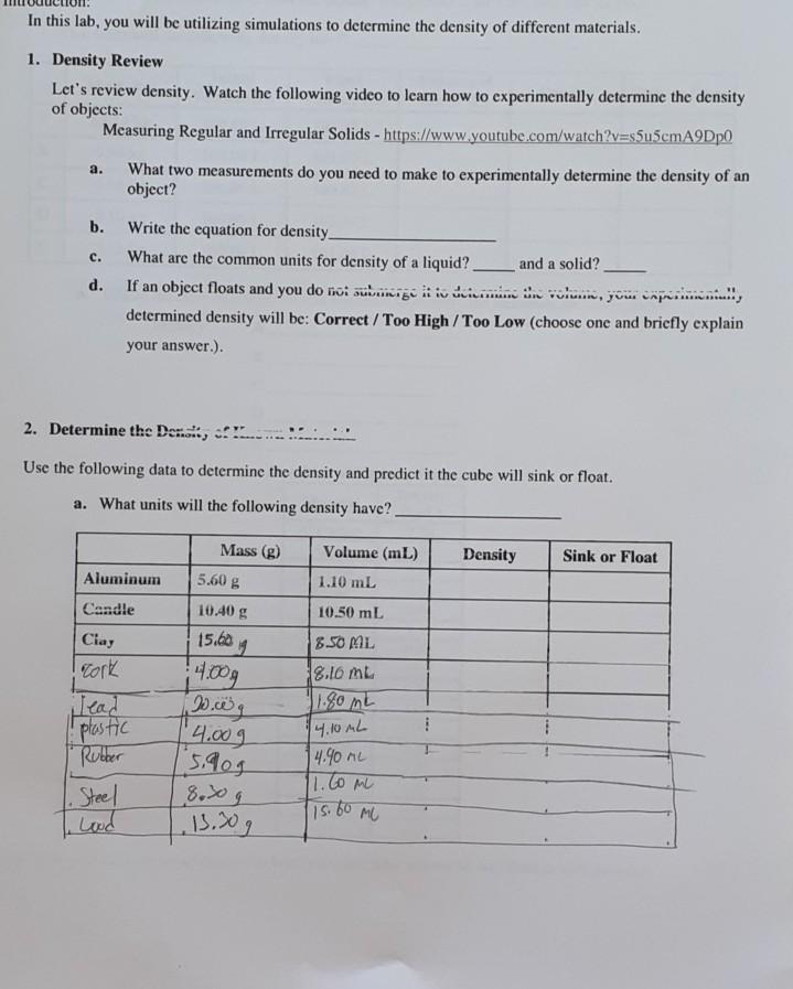 Solved In this lab, you will be utilizing simulations to | Chegg.com