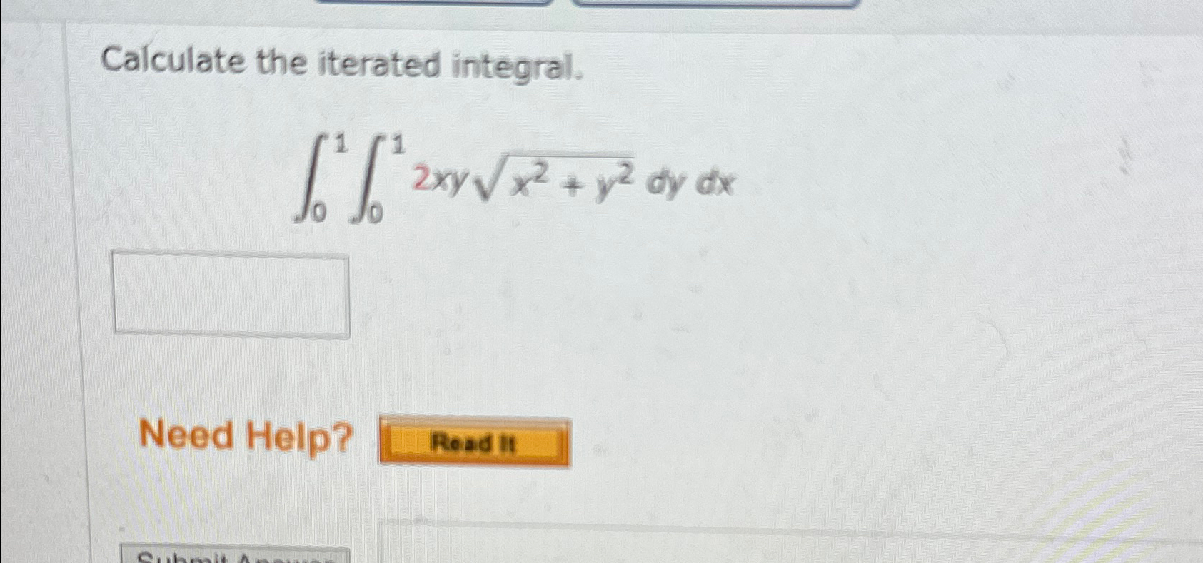 Solved Calculate the iterated | Chegg.com