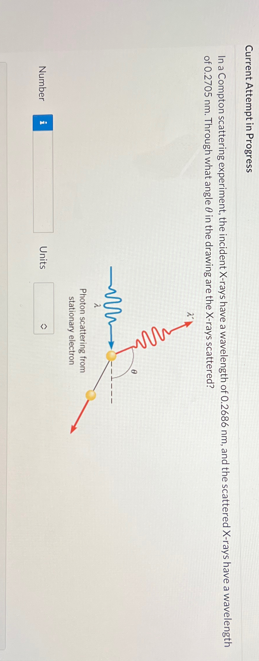 Solved Current Attempt in ProgressIn a Compton scattering | Chegg.com