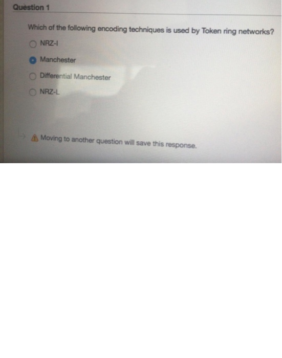 Solved Question 1 Which of the following encoding techniques | Chegg.com