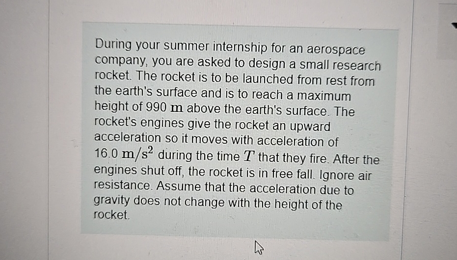 Solved During your summer internship for an aerospace | Chegg.com