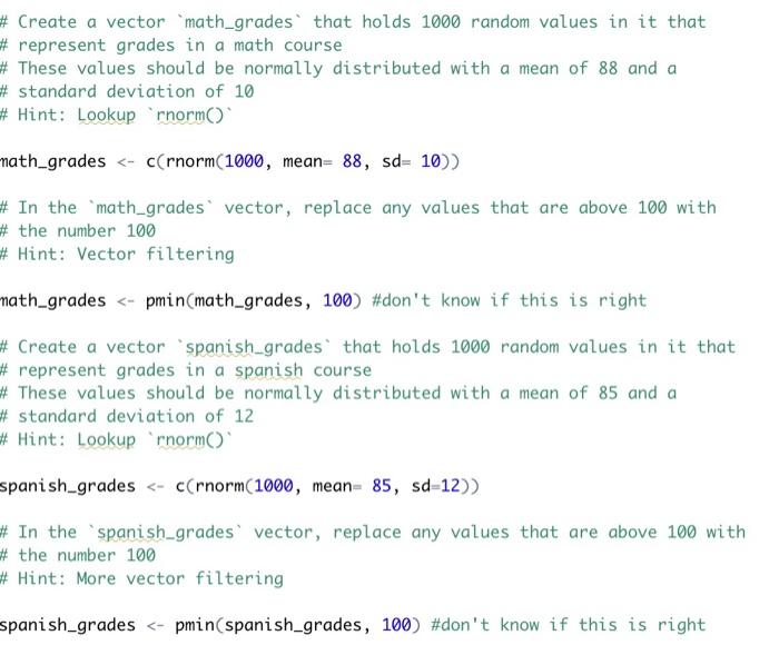 Solved # Now, write a function called summarize_vector that | Chegg.com