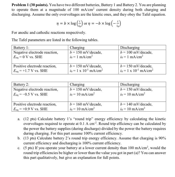 Solved Problem 1 ( 30 points). You have two different | Chegg.com