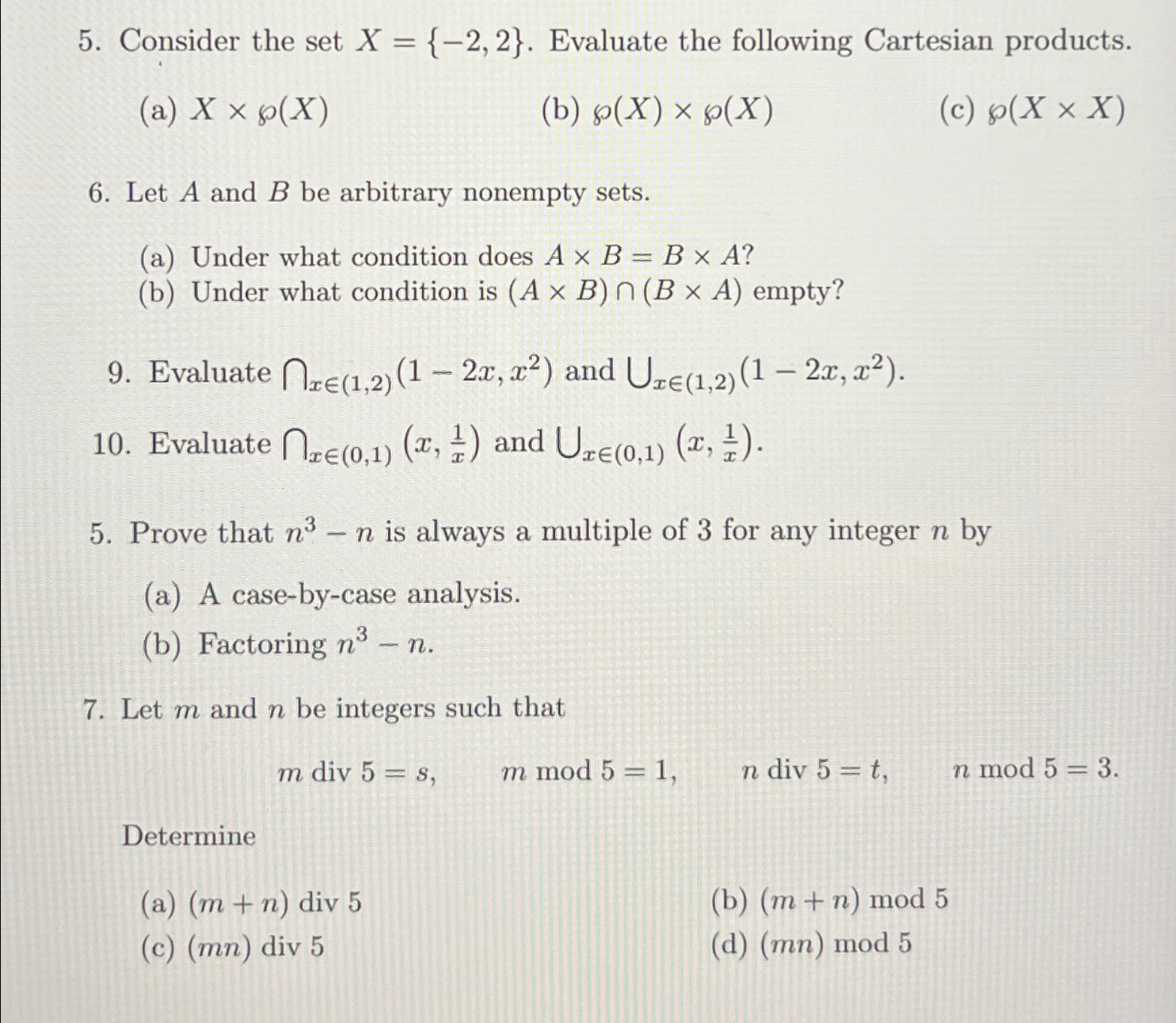 Solved Consider the set x={-2,2}. ﻿Evaluate the following | Chegg.com