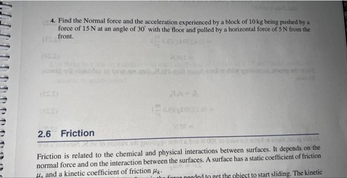 Solved 3. Find the Normal force and the acceleration | Chegg.com