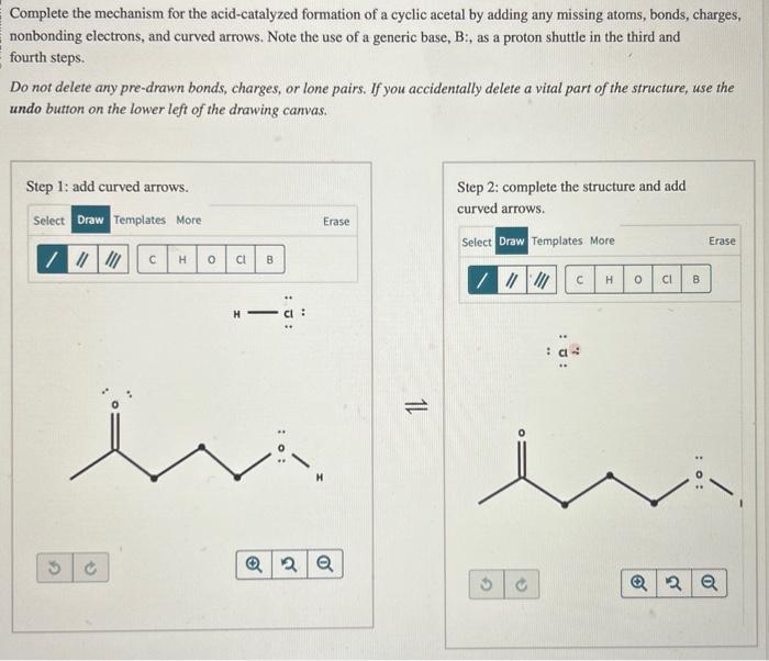Solved Complete the mechanism for the acid-catalyzed | Chegg.com