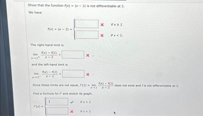 Show that the function f(x) = |x - 21 is not | Chegg.com