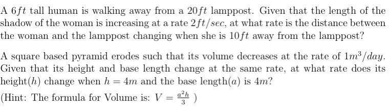 Solved A 6ft tall human is walking away from a 20ft | Chegg.com