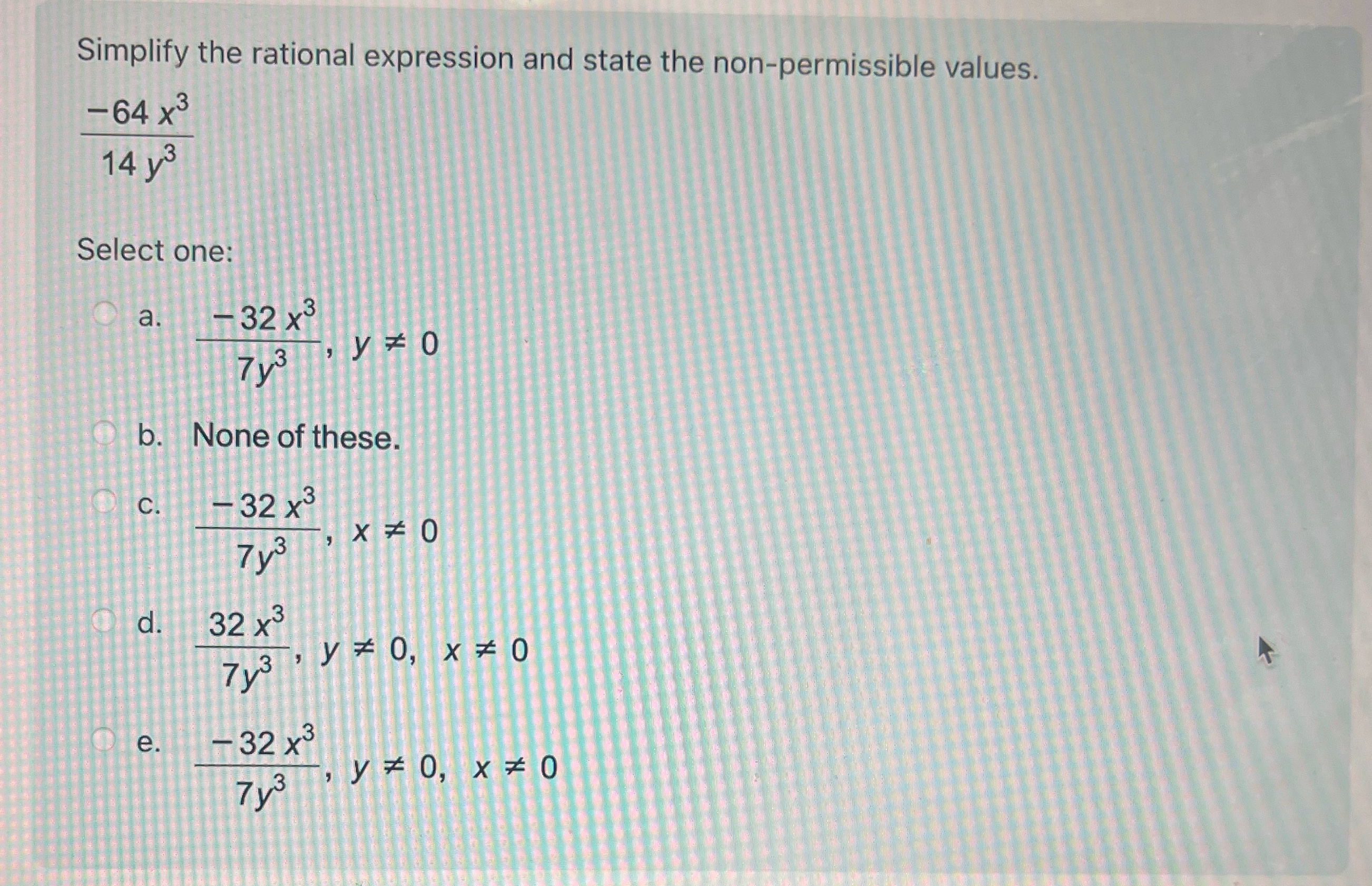 Solved Simplify the rational expression and state the | Chegg.com