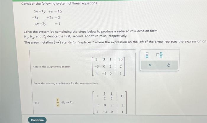 Solved Consider the following system of linear equations. | Chegg.com