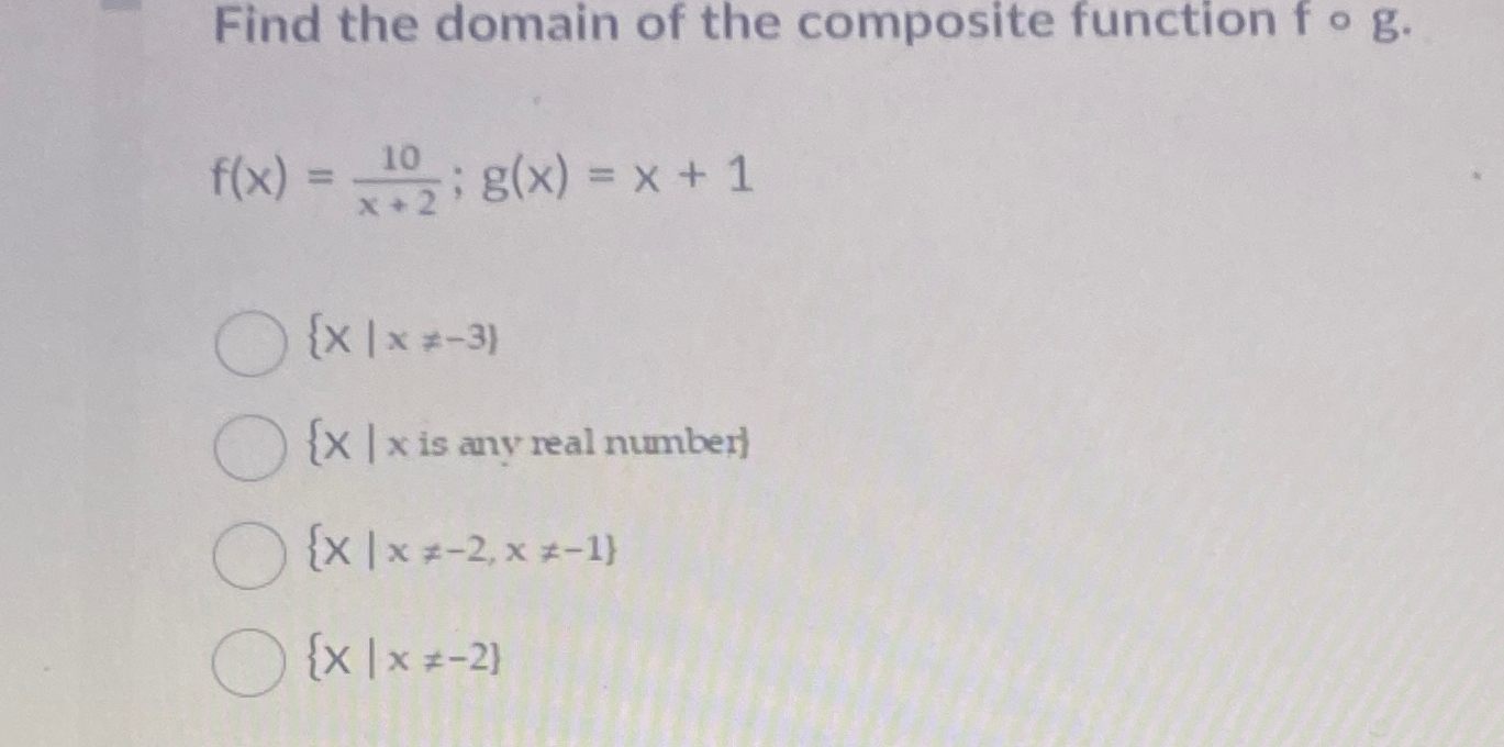 Solved Find the domain of the composite function | Chegg.com