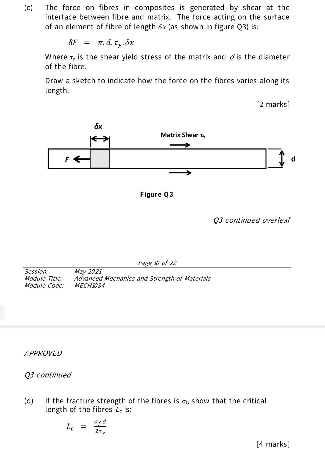 Solved Q3. (a) In a unidirectional Kevlar fibre-Epoxy | Chegg.com