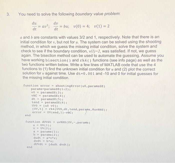 Solved 3. You need to solve the following boundary value | Chegg.com