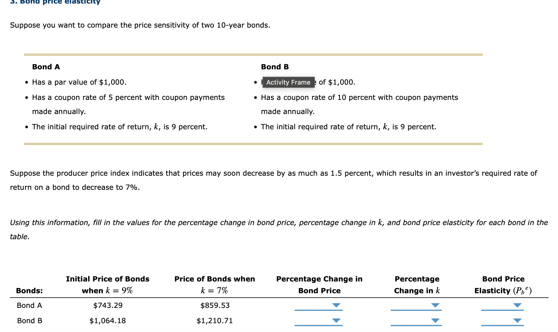 Solved Bond price elasticitySuppose you want to compare the | Chegg.com