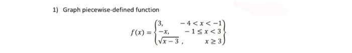 Solved 1) Graph piecewise-defined function | Chegg.com