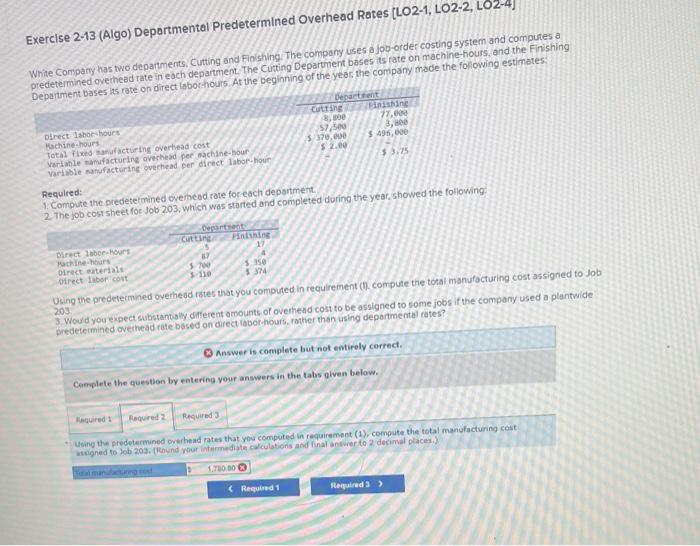 Solved Exercise 2-1 (Algo) Compute o Predetermined Overhead | Chegg.com