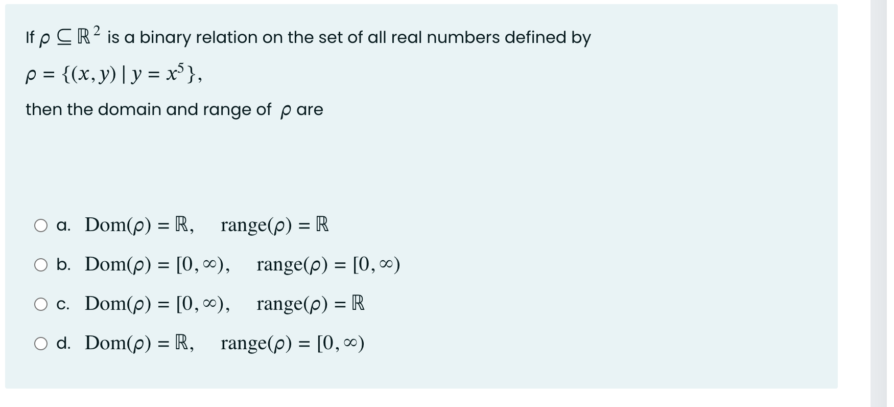 Solved If ρsubeR2 ﻿is a binary relation on the set of all | Chegg.com