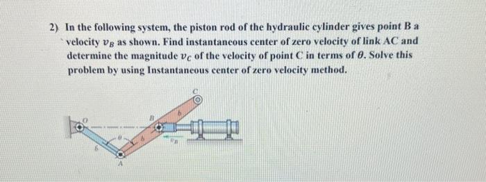 Solved 2) In the following system, the piston rod of the | Chegg.com
