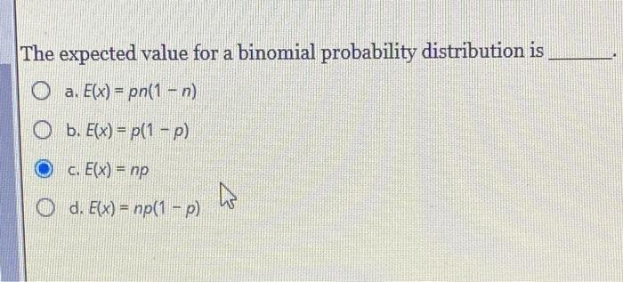 Solved The standard deviation of a binomial distribution is | Chegg.com