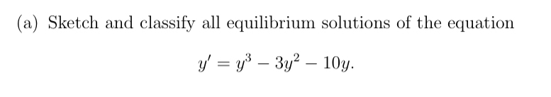 Solved (a) ﻿Sketch and classify all equilibrium solutions of | Chegg.com