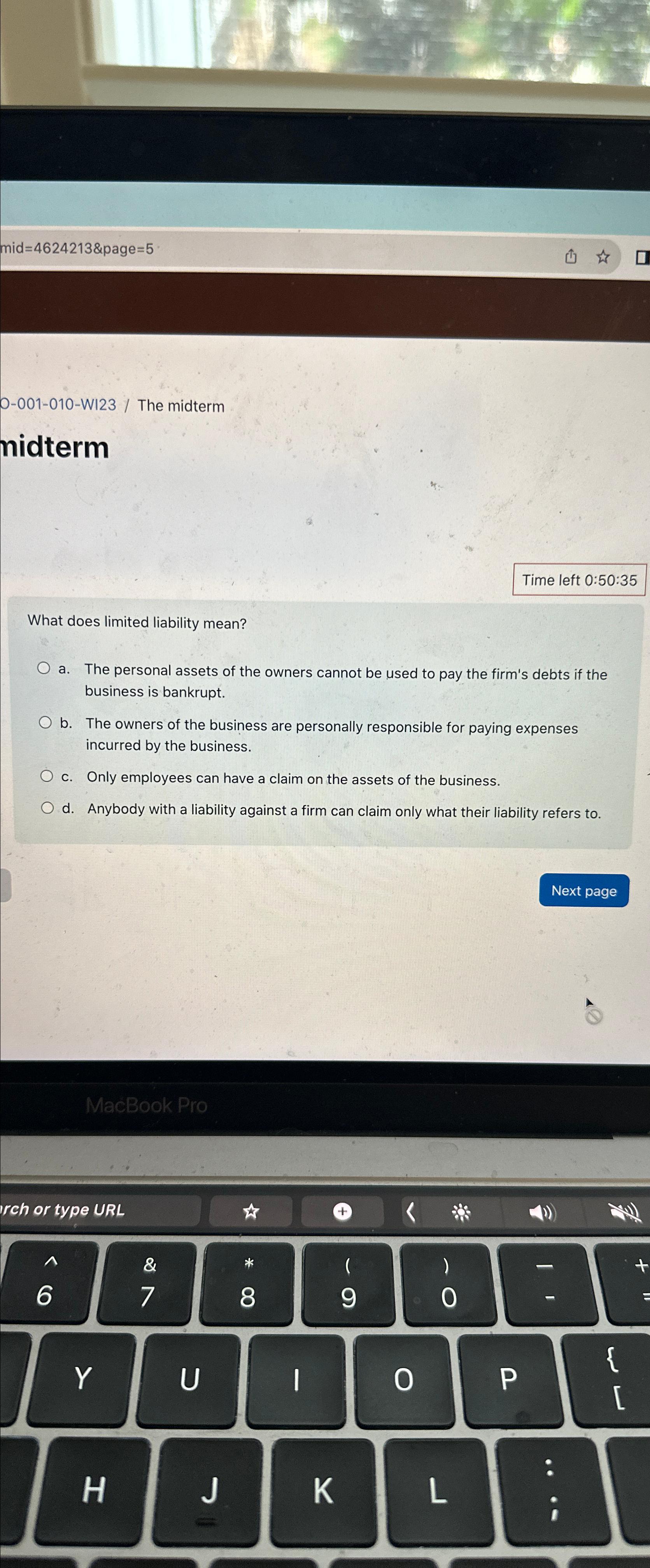 Solved 0-001-010-WI23 / ﻿The midtermnidtermTime left | Chegg.com