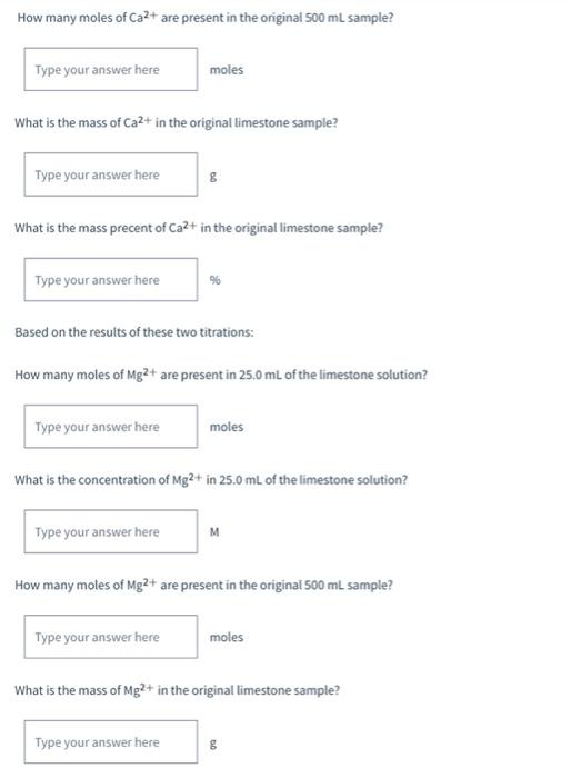 [Solved]: A ( 5.00 mathrm{~g} ) sample of limestone is d