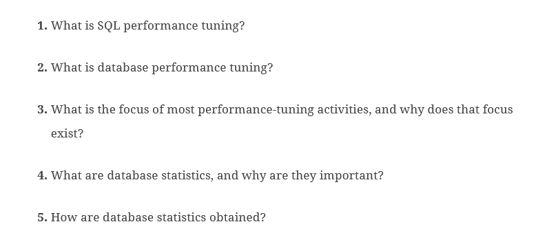 Solved What Is Sql Performance Tuningwhat Is Database