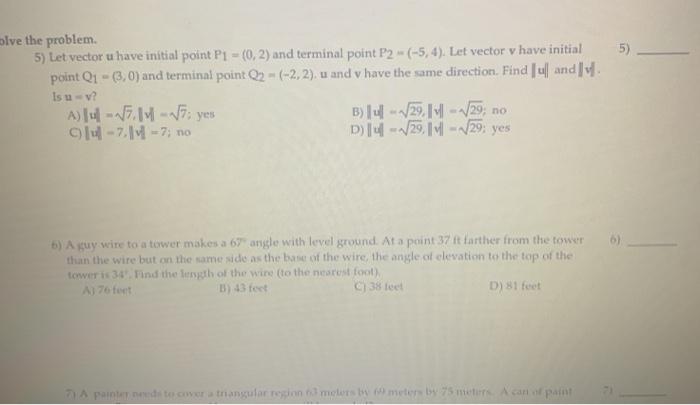 Solved 5) olve the problem 5) Let vector u have initial | Chegg.com