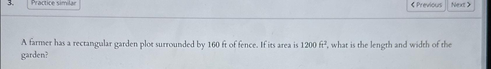 Solved A farmer has a rectangular garden plot surrounded by | Chegg.com