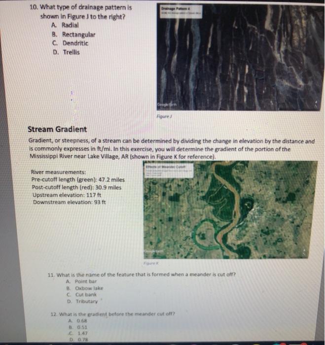 Solved 10. What type of drainage pattern is shown in Figure | Chegg.com
