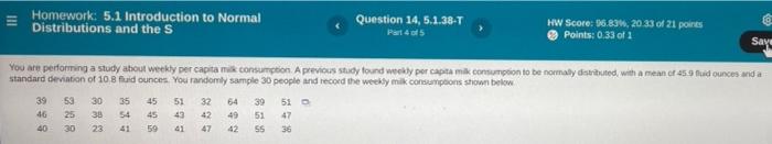 Solved Homework: 5.1 Introduction to Normal Distributions | Chegg.com