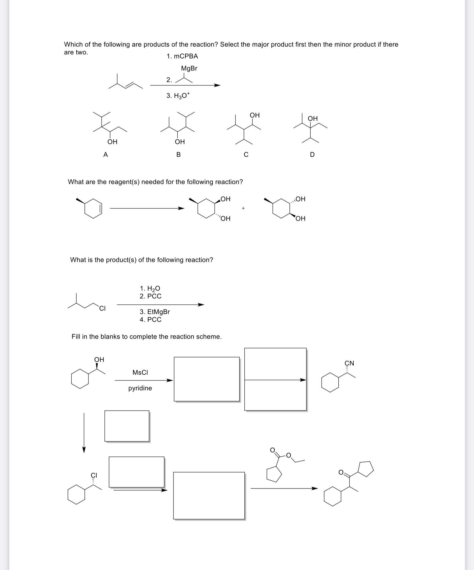 Solved What is the major product of the following reaction? | Chegg.com