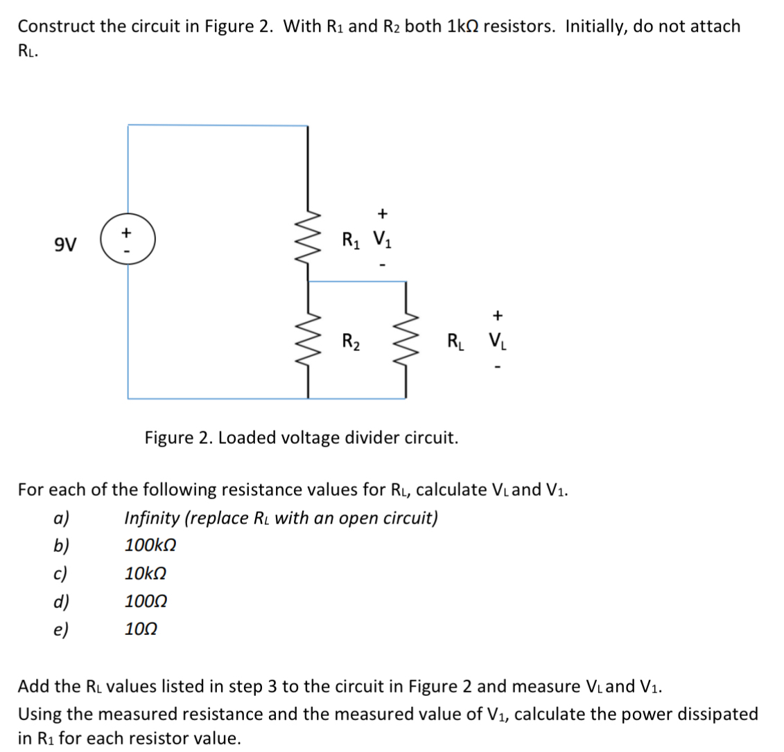 Solved Construct the circuit in Figure 2. ﻿With R1 ﻿and R2 | Chegg.com