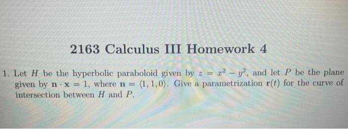 Solved Let H be the hyperbolic paraboloid given by z=x2−y2, | Chegg.com