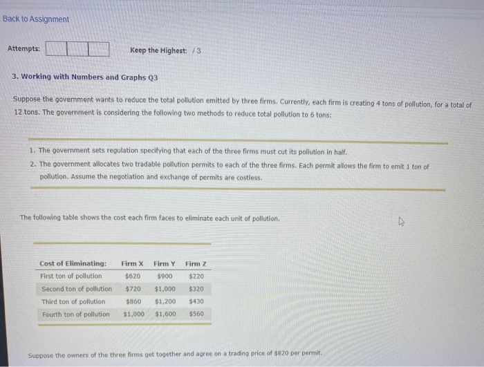 Solved Back to Assignment Attempts: Keep the Highest: /3 3. | Chegg.com