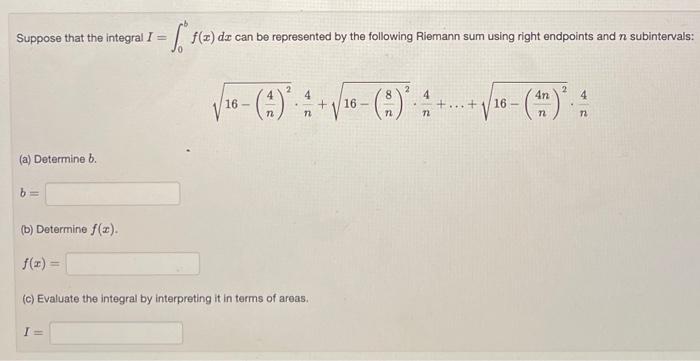 Solved Suppose that the integral I=∫0bf(x)dx can be | Chegg.com