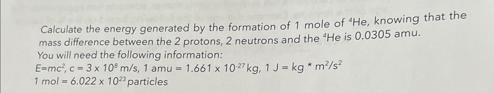 Solved Calculate the energy generated by the formation of 1 | Chegg.com