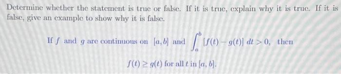 Solved Determine whether the statement is true or false. If | Chegg.com