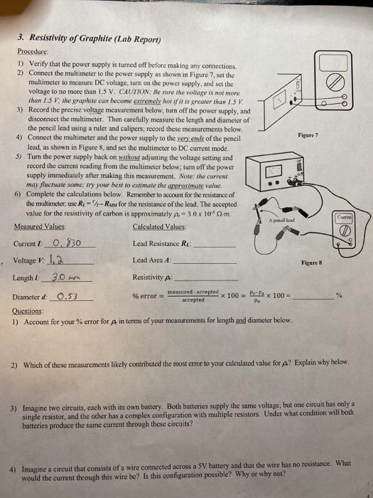 Solved Figure 7 3. Resistivity of Graphite (Lab Report) | Chegg.com