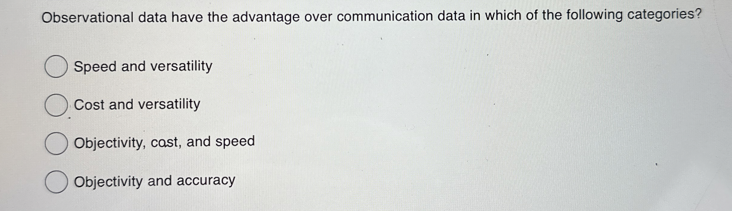 Solved Observational data have the advantage over | Chegg.com