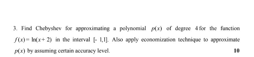 Solved Find Chebyshev for approximating a polynomial p(x) | Chegg.com