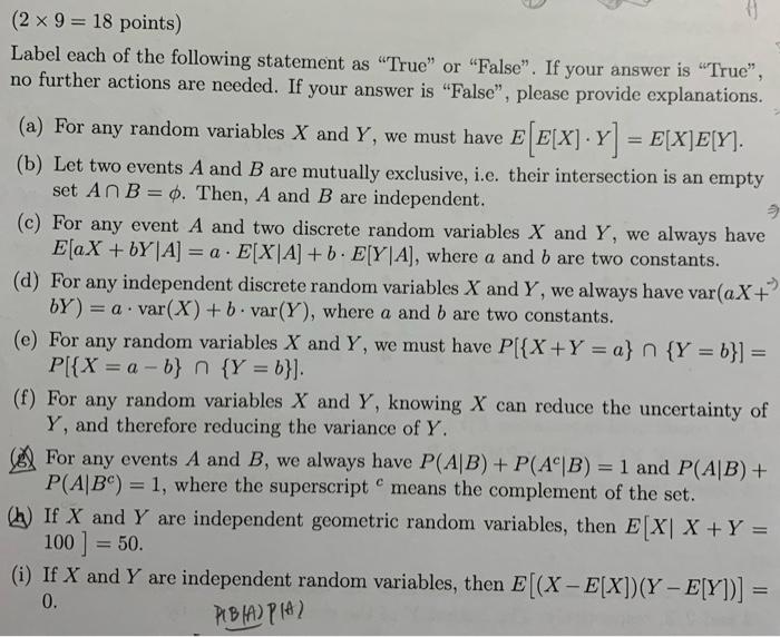 Solved (2 x 9 = 18 points) Label each of the following | Chegg.com