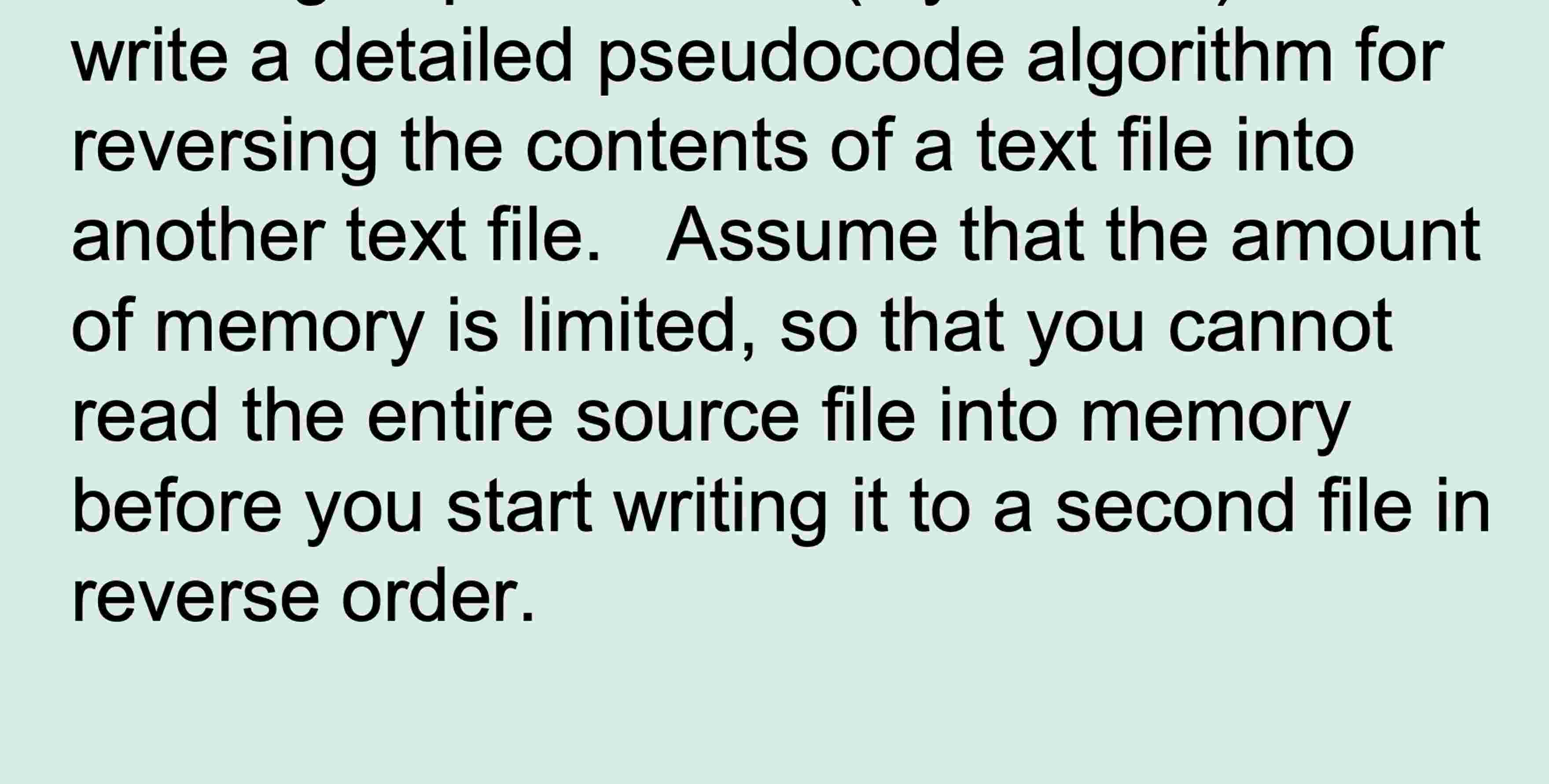 Solved C++write a detailed pseudocode algorithm for | Chegg.com