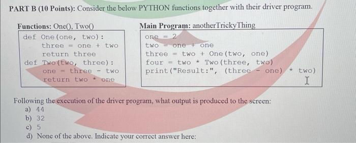 Solved PART B (10 Points): Consider the below PYTHON | Chegg.com
