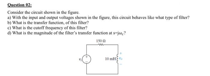 Solved Consider The Circuit Shown In The Figure A With The