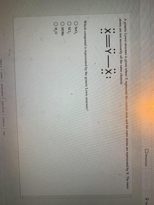 Solved Resources A generic Lewis structure is given where Y | Chegg.com