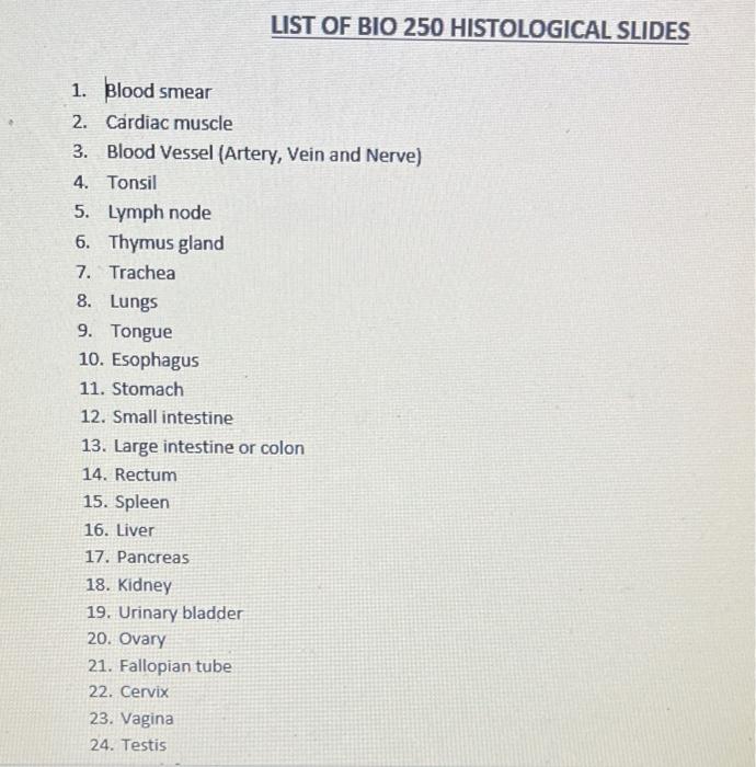 Drawing of Histological Slides-Due: Draw in COLOR | Chegg.com