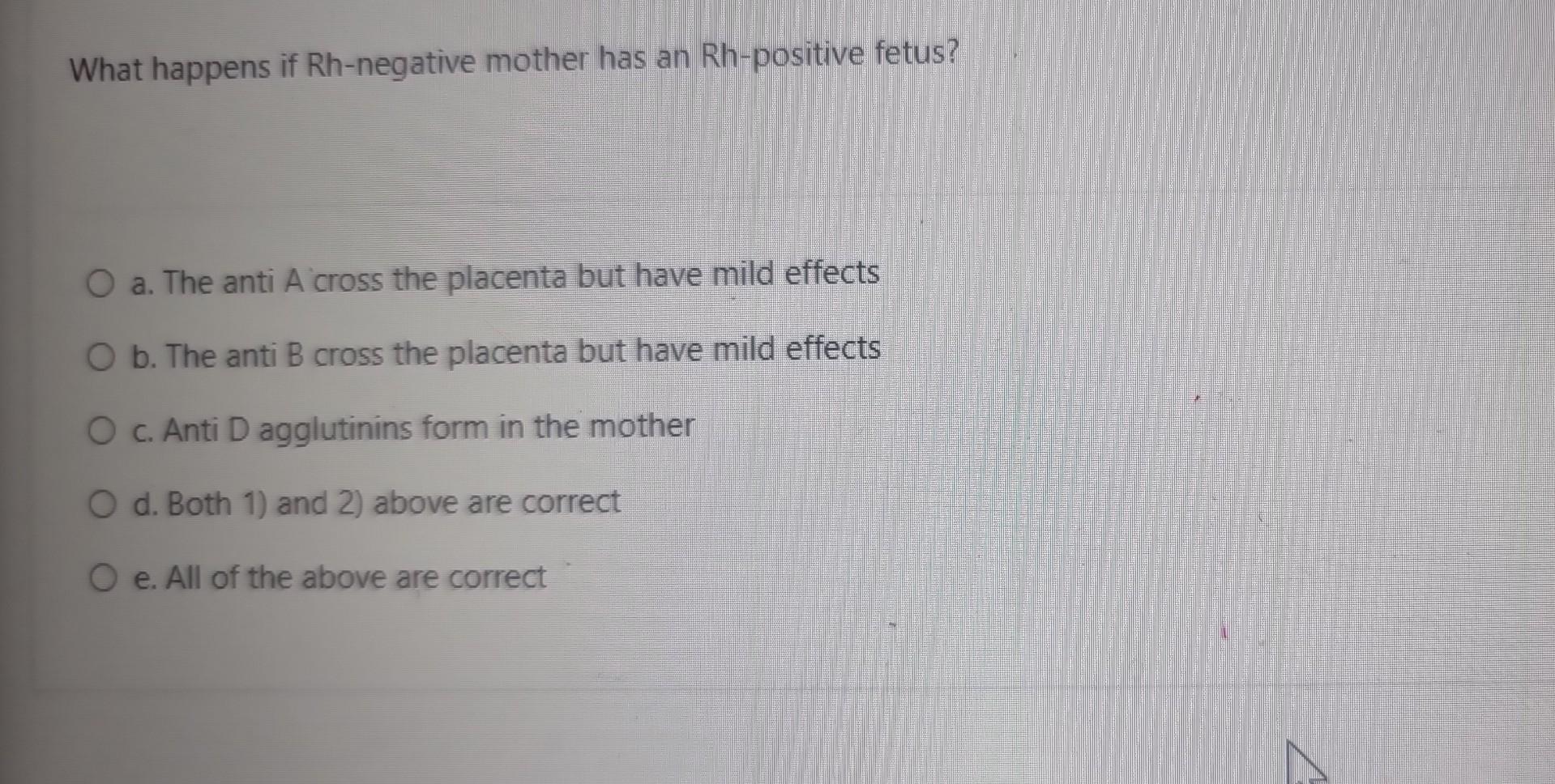 Solved What happens if Rh-negative mother has an Rh-positive | Chegg.com